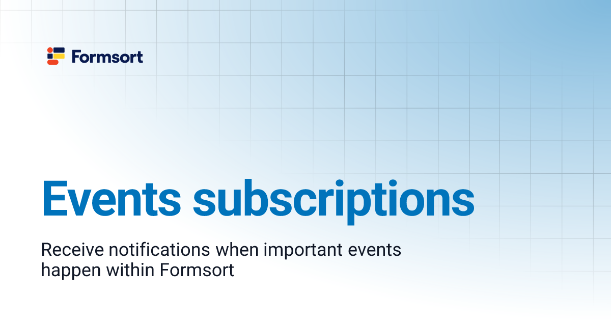 Events subscriptions | Formsort