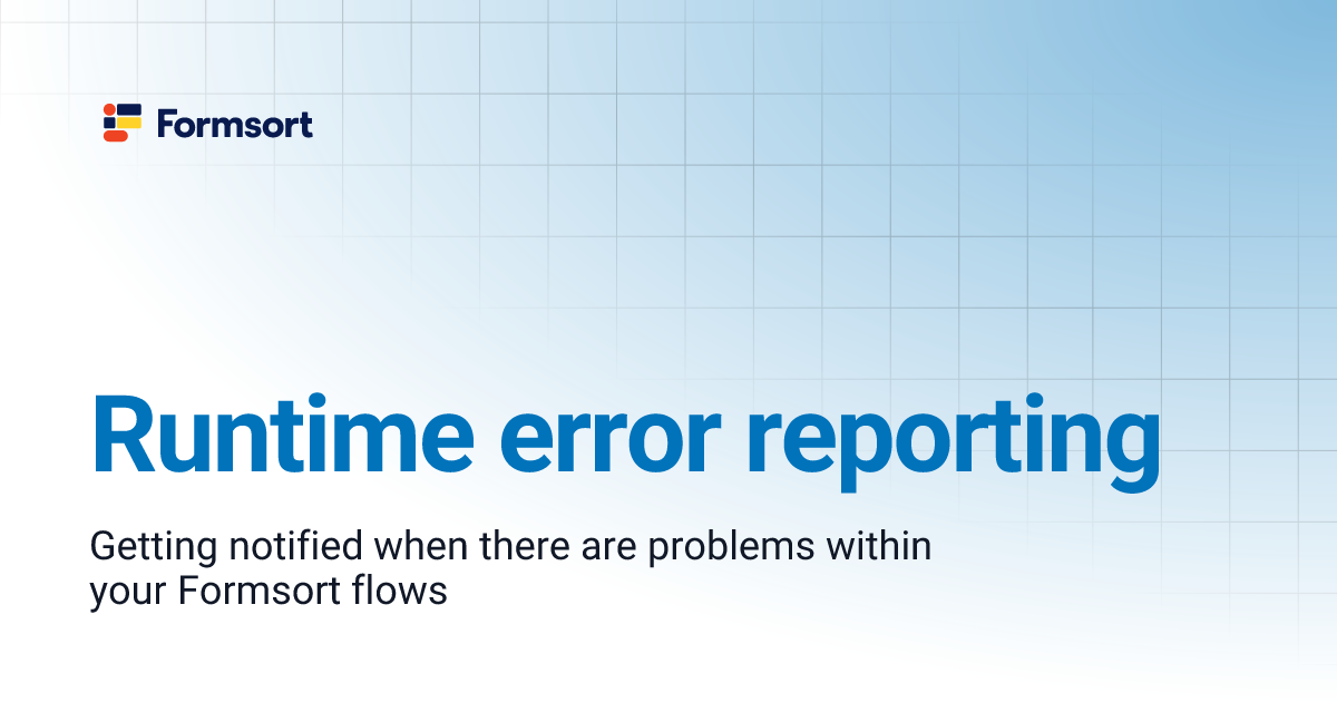 Runtime error reporting | Formsort
