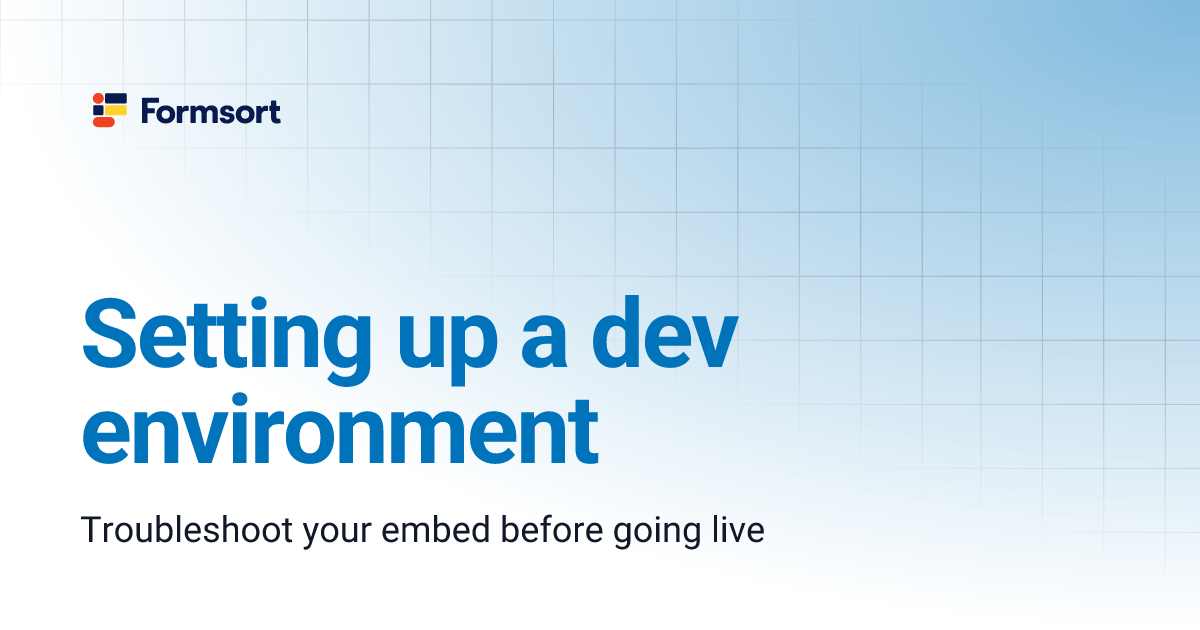 Setting up a dev environment | Formsort