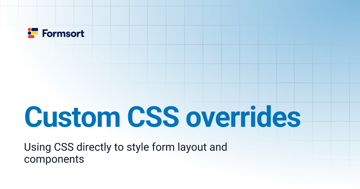 Custom CSS overrides | Formsort