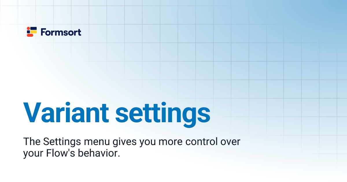 Variant settings | Formsort