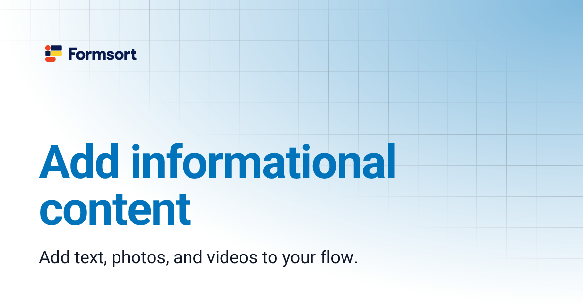 Add informational content | Formsort